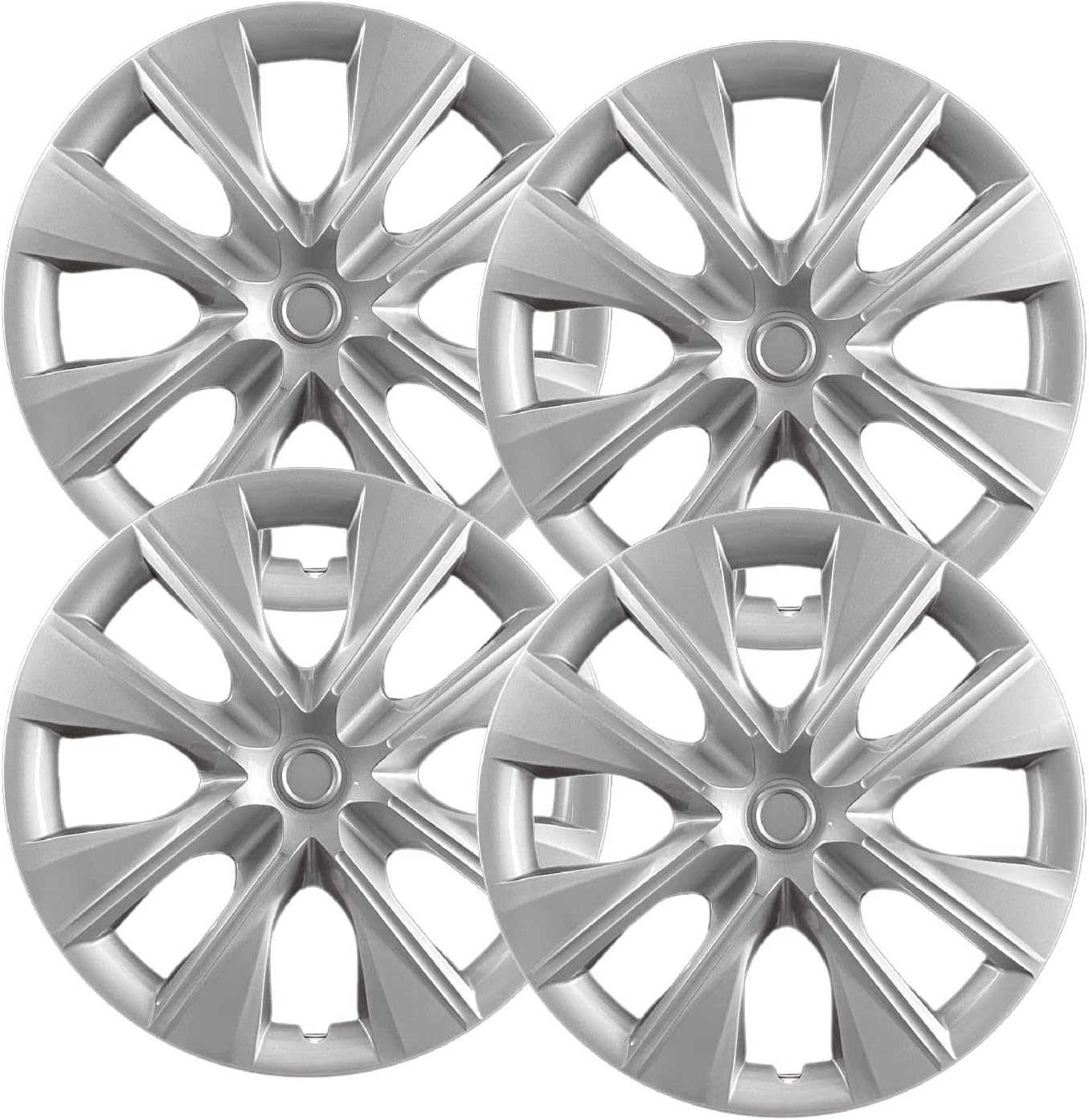 Amazon.com: Hubcaps.com - Premium Quality 15 inch Silver Hubcaps fits ...
