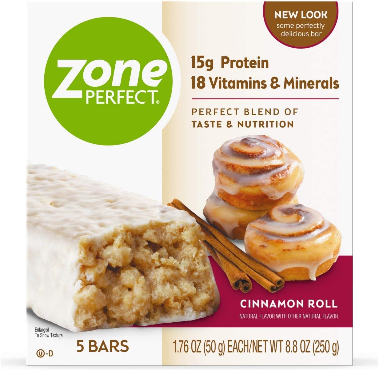 Amazon.com: Zone Perfect Nutrition Bar, Cinnamon Roll, 5 Count [Pack of ...