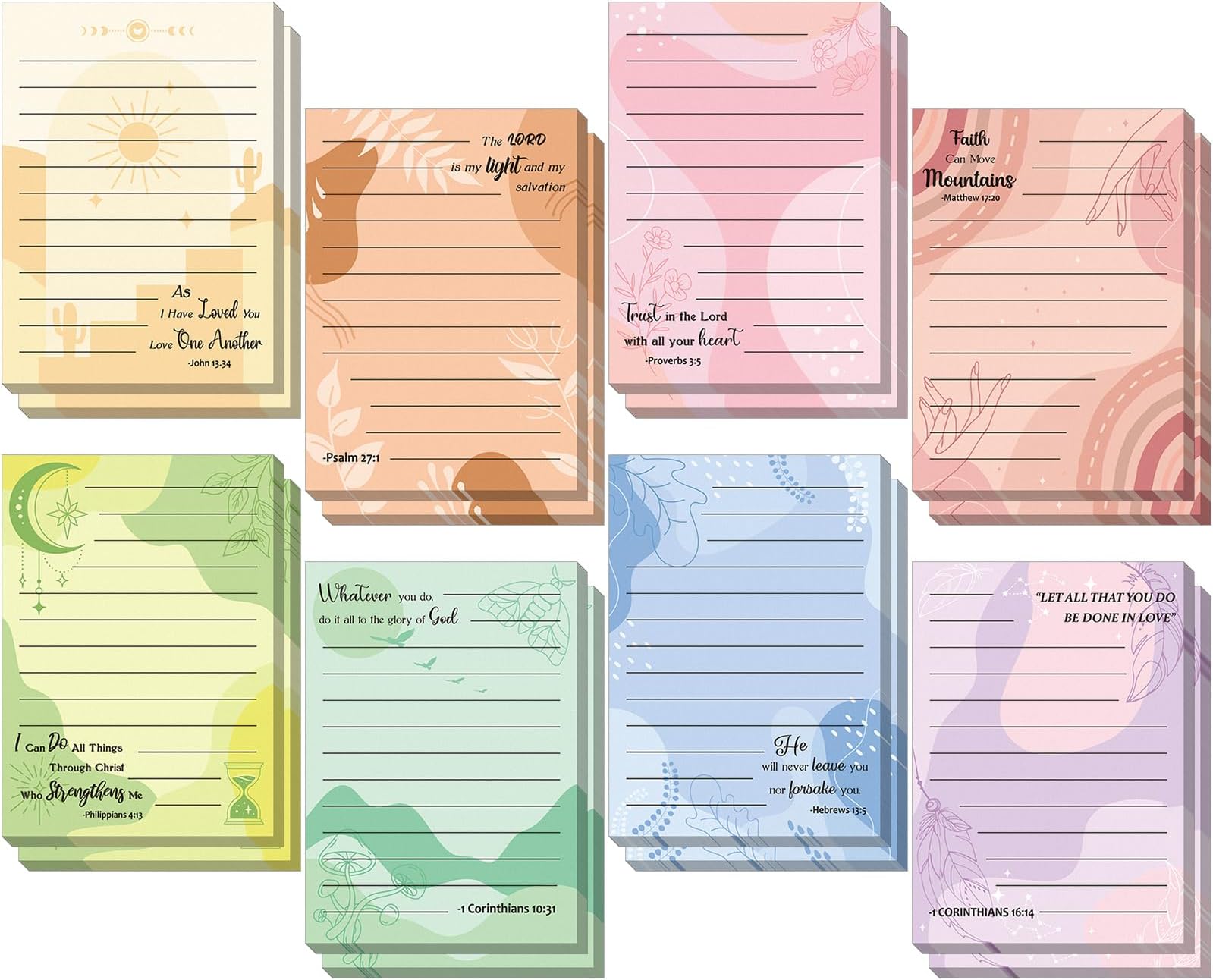 Amazon.com : Colarr 16 Pack 480 Sheets Bible Sticky Notes 4''x5. 5 ...