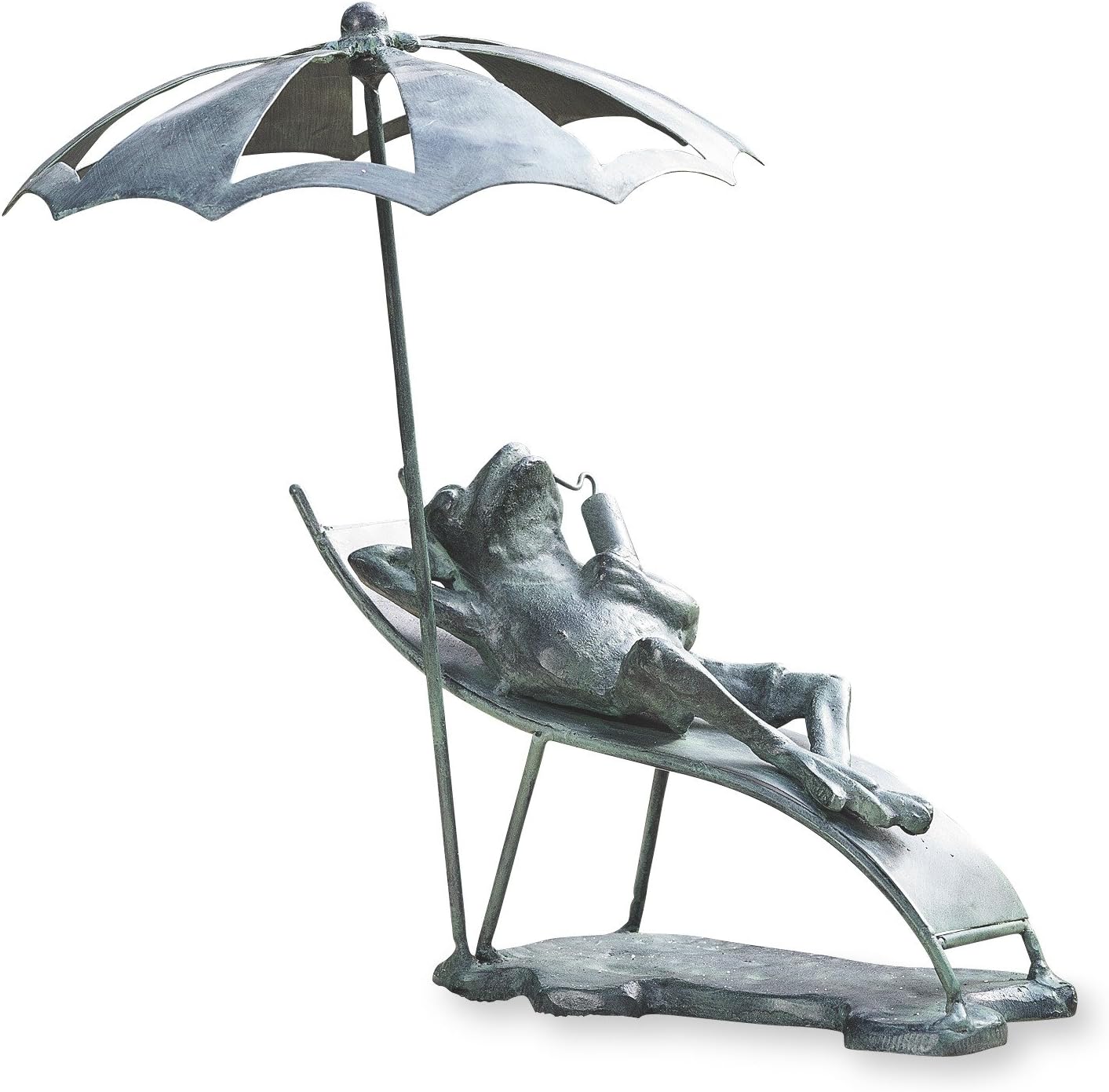 Amazon.com: Wind & Weather Beach Chair Frog Cast Iron Garden Statue ...