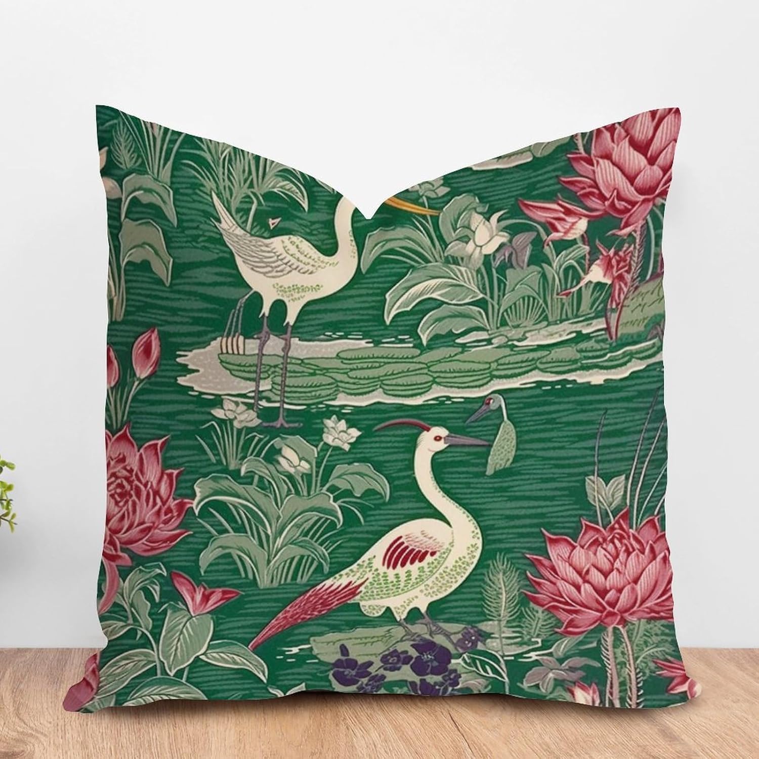 Amazon.com: ArogGeld Green Lotus Bird Gardens Farmhouse Sofa Cushion ...