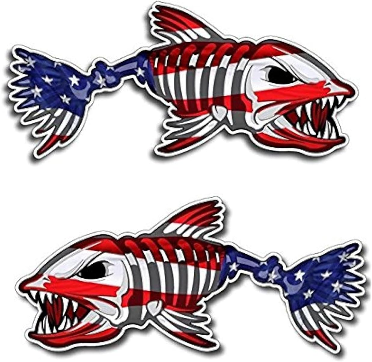 Amazon.com: WINOMO 2Pcs 10x5 inch Fish Skeleton Decals Sticker Vinyl ...