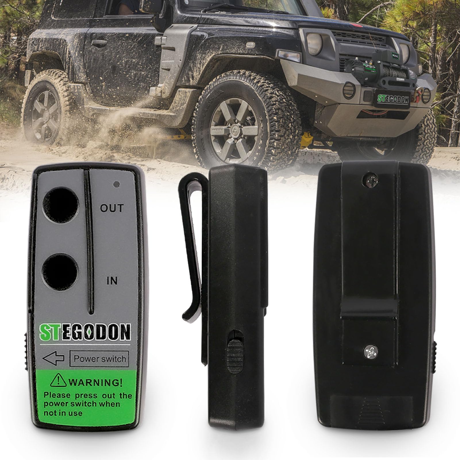 Snapklik.com : STEGODON Wireless Winch Remote Control Kit 12V Handset ...