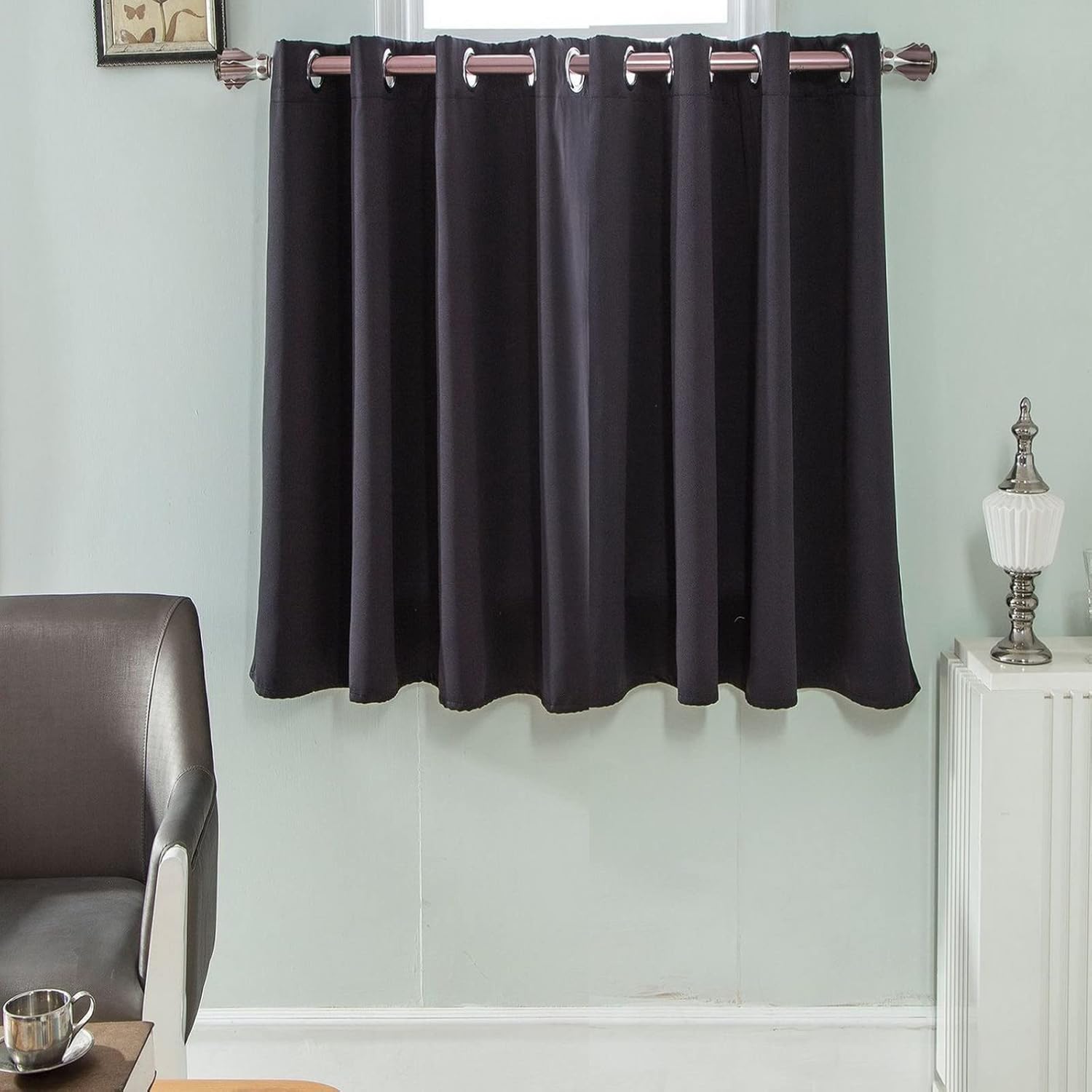 A.Monamour Corta Oscurante per Finestra Piccola - Tenda Solida Nera da ...