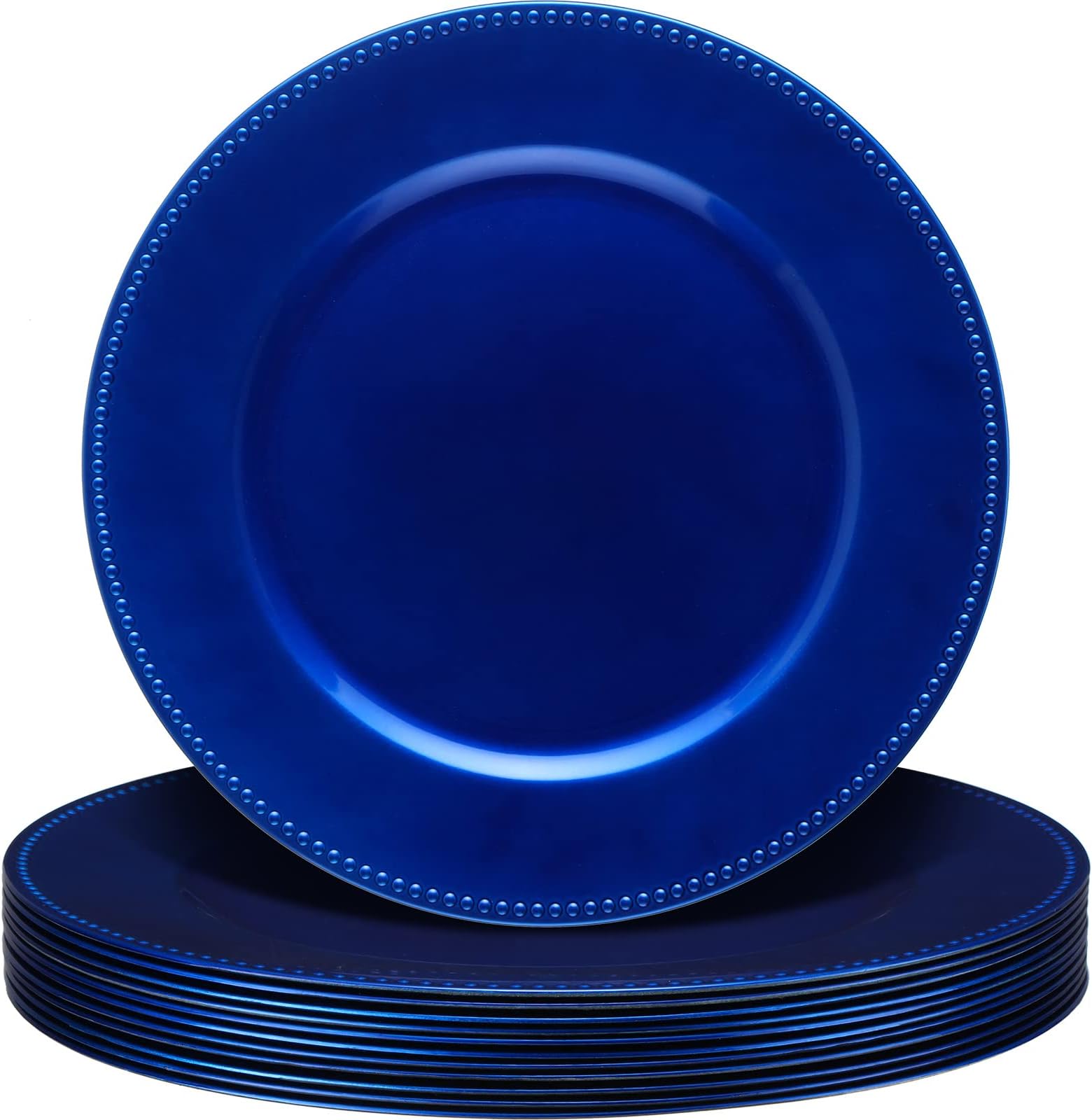Amazon.com | Gerrii 12 Pcs Metallic Bead Charger Plates 13 Inch Plastic ...