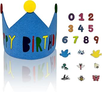 Amazon.com: PWZZZAWP Birthday Party Decorations Hats For Kids,Blue Cute ...