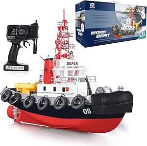 Amazon.co.jp: 60CM Super Large Remote Control Tug Boat RC Fire Ship 4CH ...