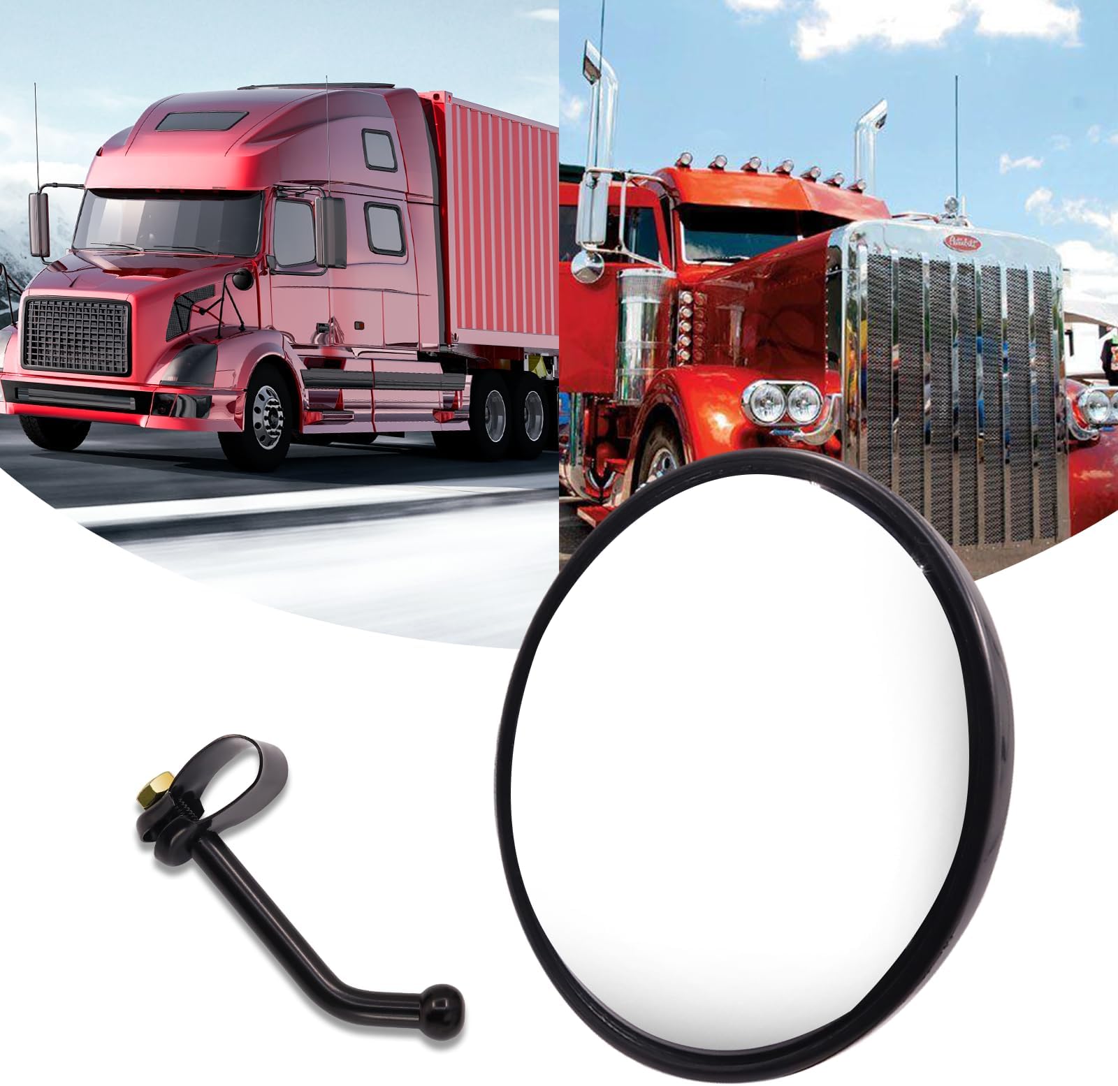 Amazon.com: Convex Mirror Round Rear View Mirror with Bracket, 5" Truck ...