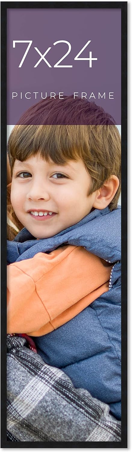 Amazon.com - 7x24 Frame Black Real Wood Picture Frame Width 0.75 Inches ...
