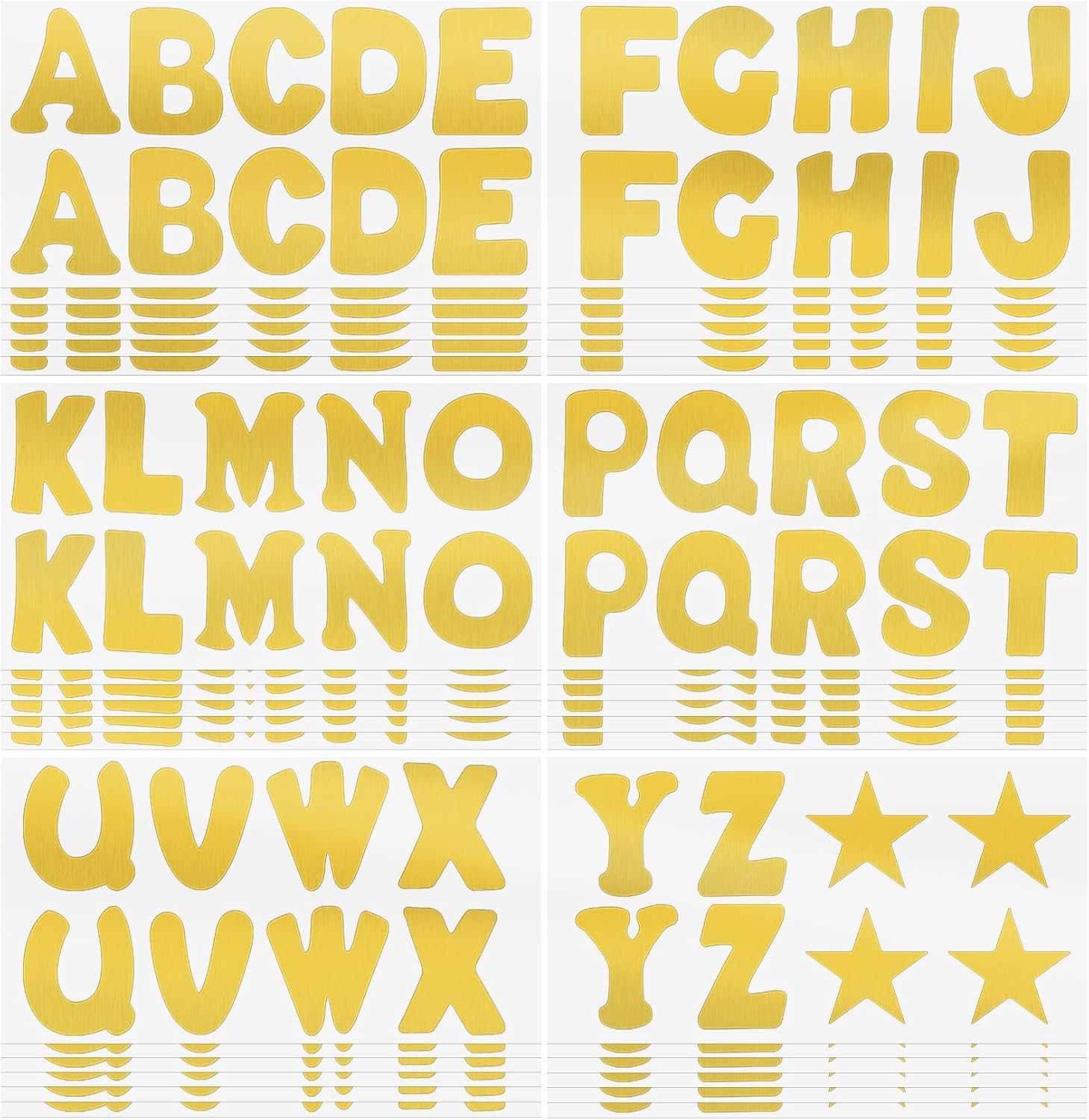 Amazon.com: Natonhi 12 Set Letter Stickers 336 Pieces Large Gold Self ...