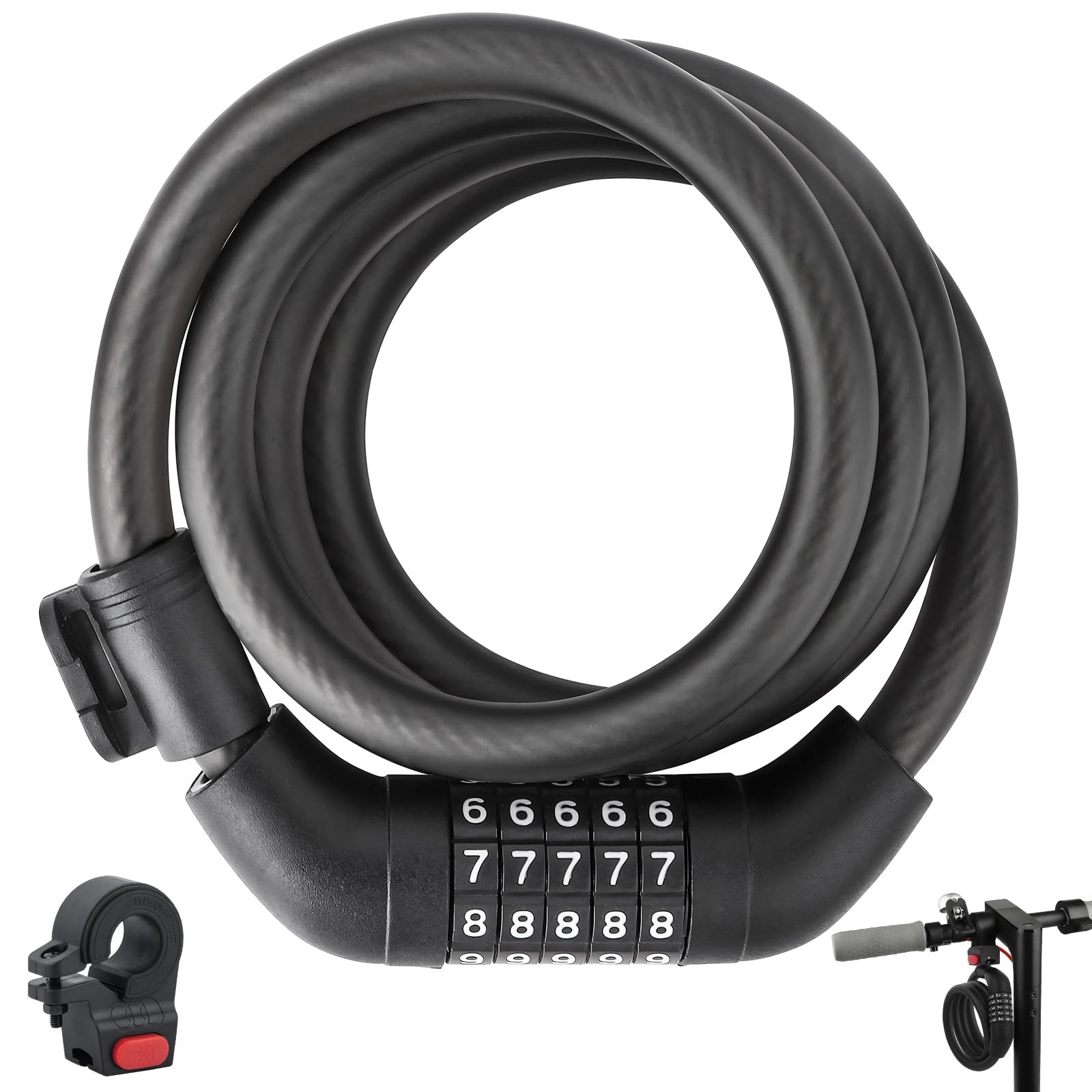Amazon.com: E Scooter Lock，Bike Lock 4 Feet Bike Cable Locks High ...