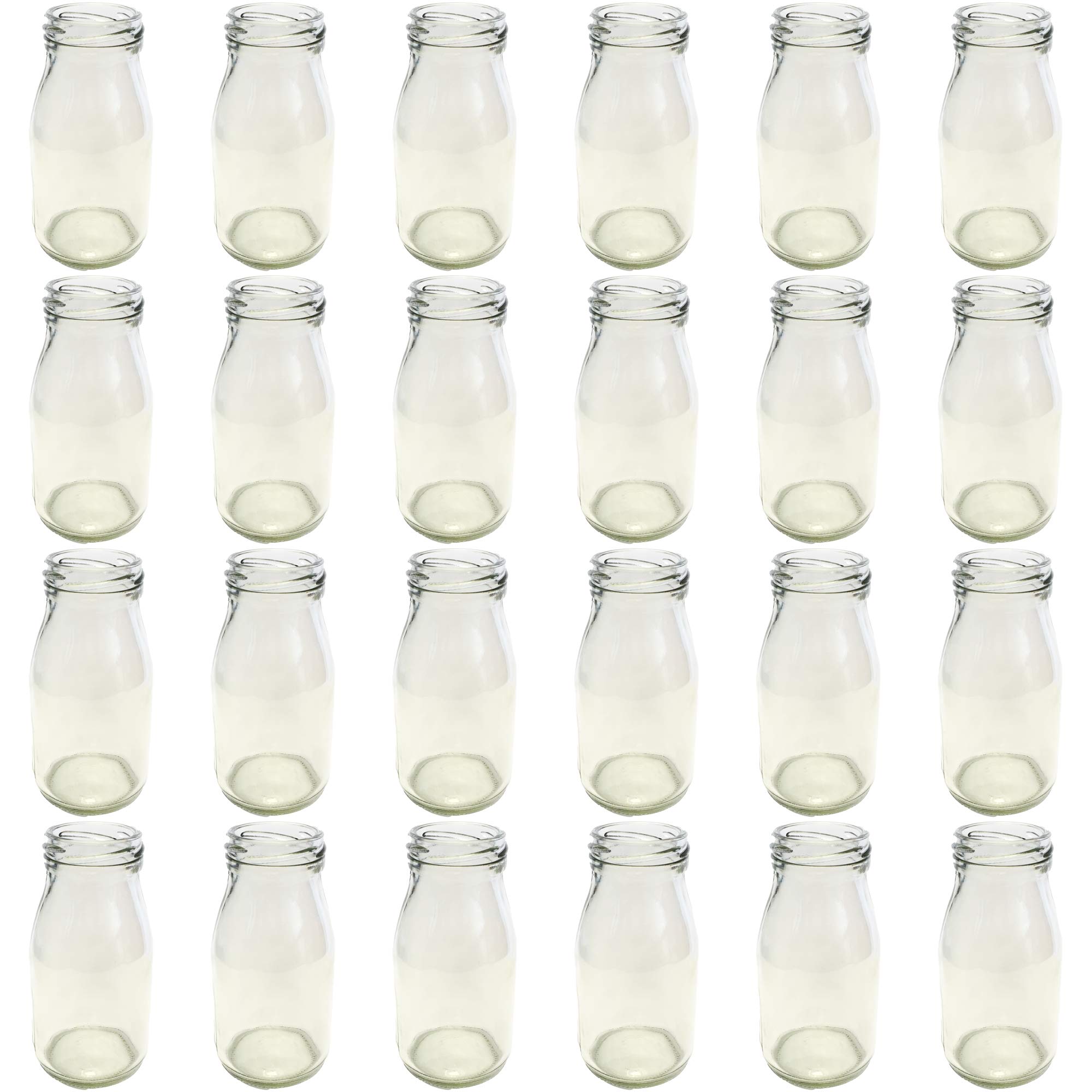 Unowall Set of 24 Classic Mini Glass Milk Bottles - Funky, retro design ...