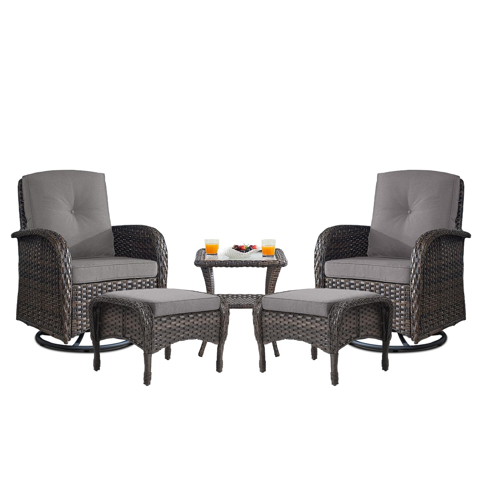 Amazon.com: Belord Small Conversation Sets Patio Funiture - 5 Piece ...