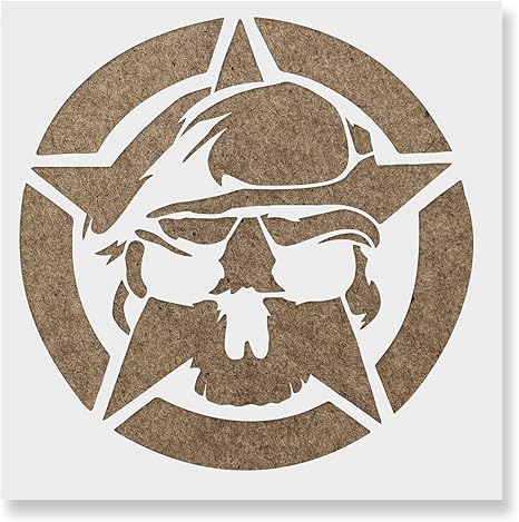 Amazon.com: Army Ranger Skull Military Star Stencil - Military Stencils ...