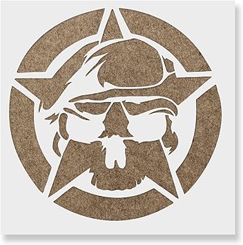 Amazon.com: Army Ranger Skull Military Star Stencil - Military Stencils ...