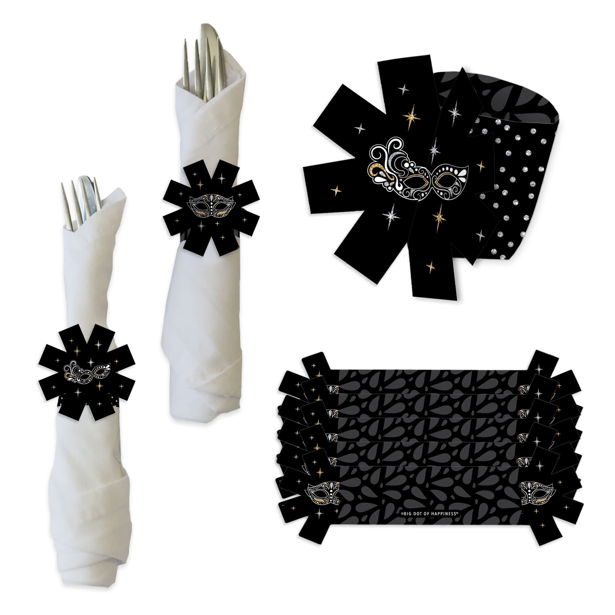 Amazon.com: Big Dot of Happiness Masquerade - Venetian Mask Party Paper ...