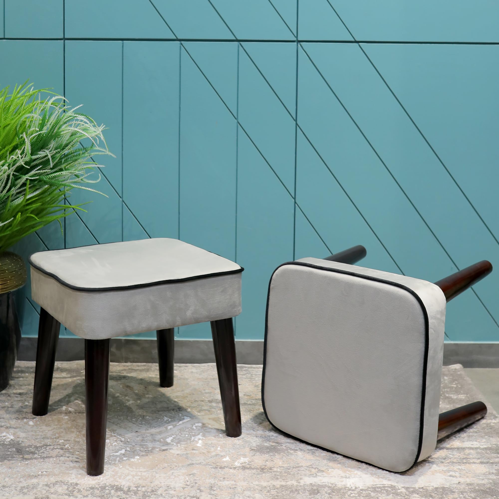 YELLOWLEGS Pouffe for Sitting Set of 2 | Ottoman Stool for Living Room ...