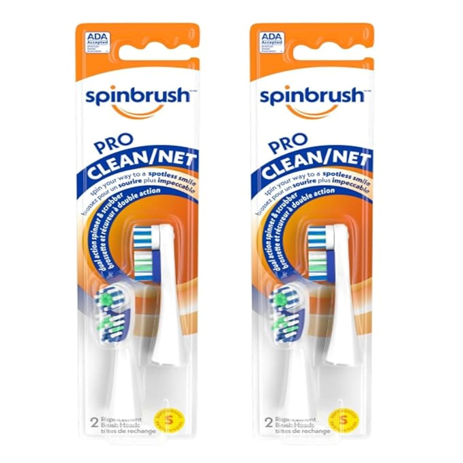 Amazon.com : Spinbrush Pro Clean Replacement Toothbrush Heads, Soft ...