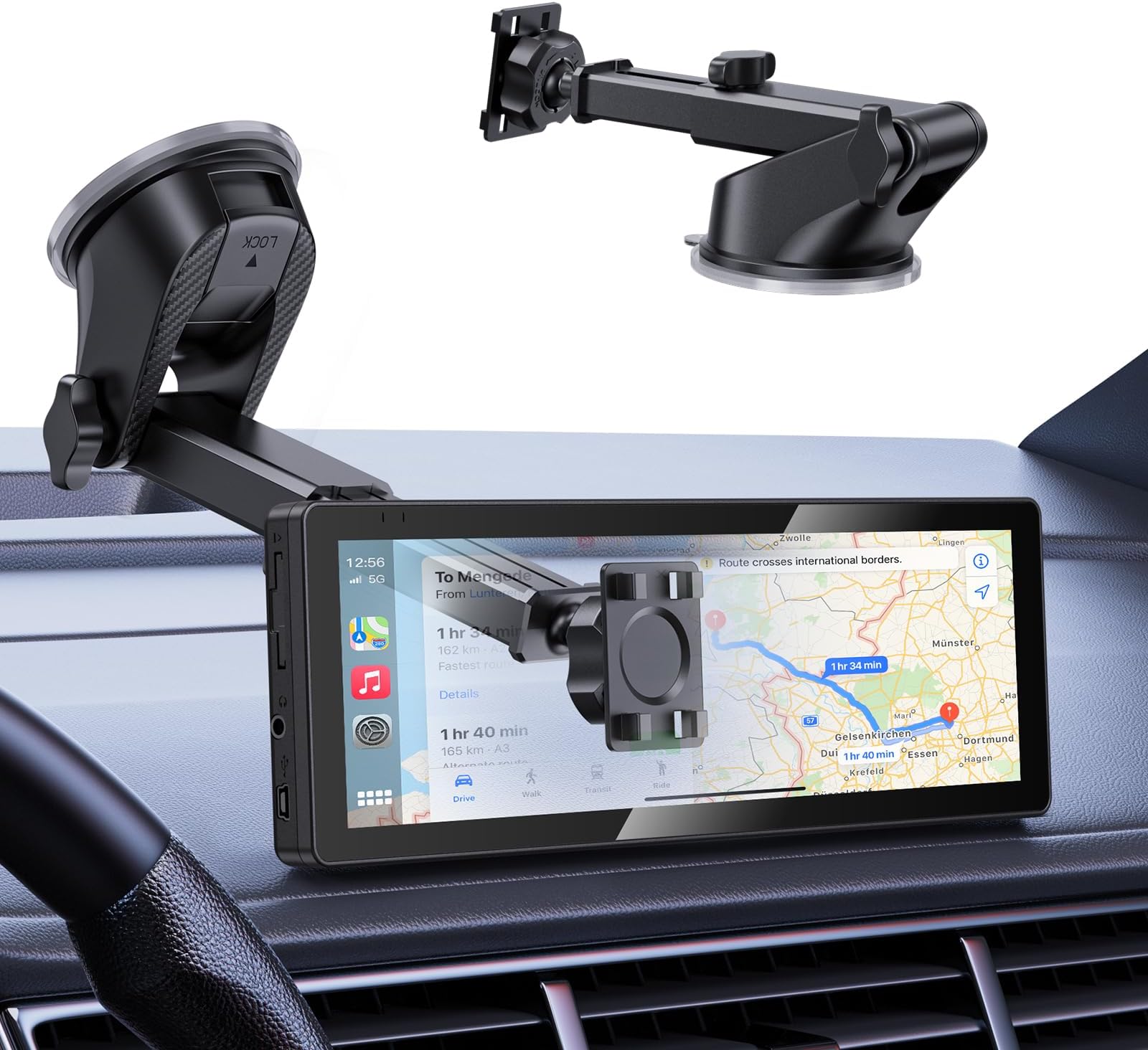 Amazon.com: CARKOOL Suction Cup Mount for CarPlay Screen, 360° Rotation ...
