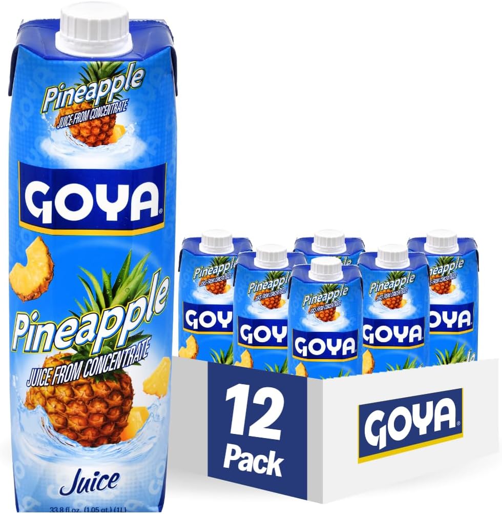Amazon.com : Goya Foods Pineapple Juice, 33.8 Fl Oz (Pack of 12 ...