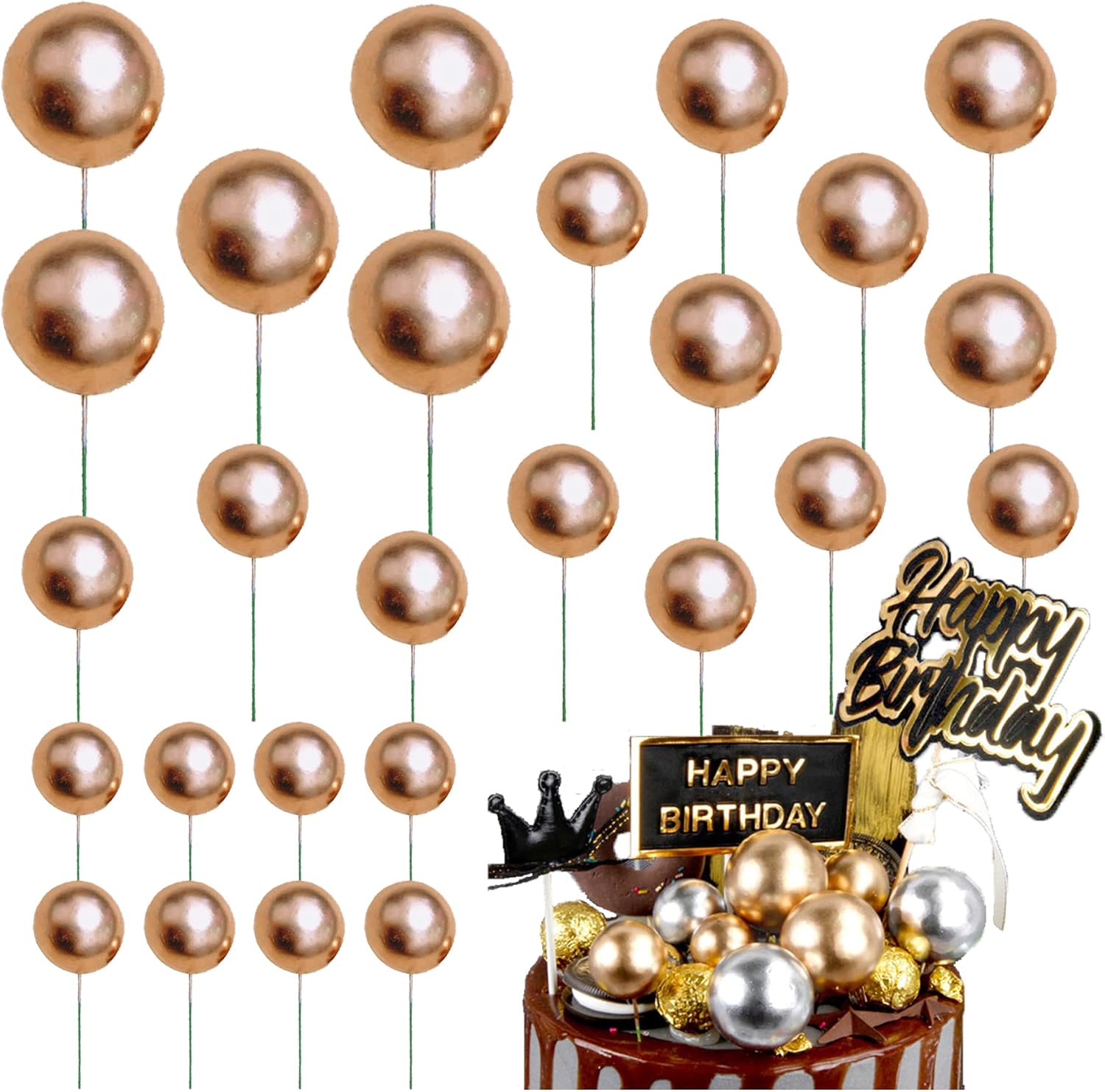 Amazon.com: Balls Cake Toppers Bubble Balls Mini Balloon Cake Topper ...