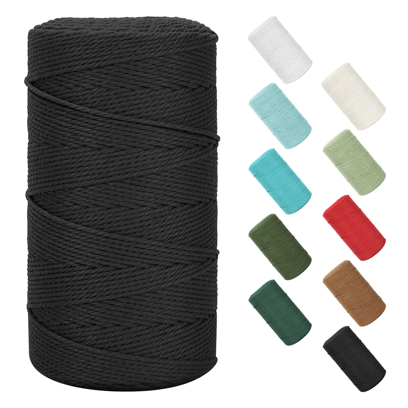Amazon.com: Macrame Cord 2mm x 380Yards (1140Feet), Natural Cotton ...