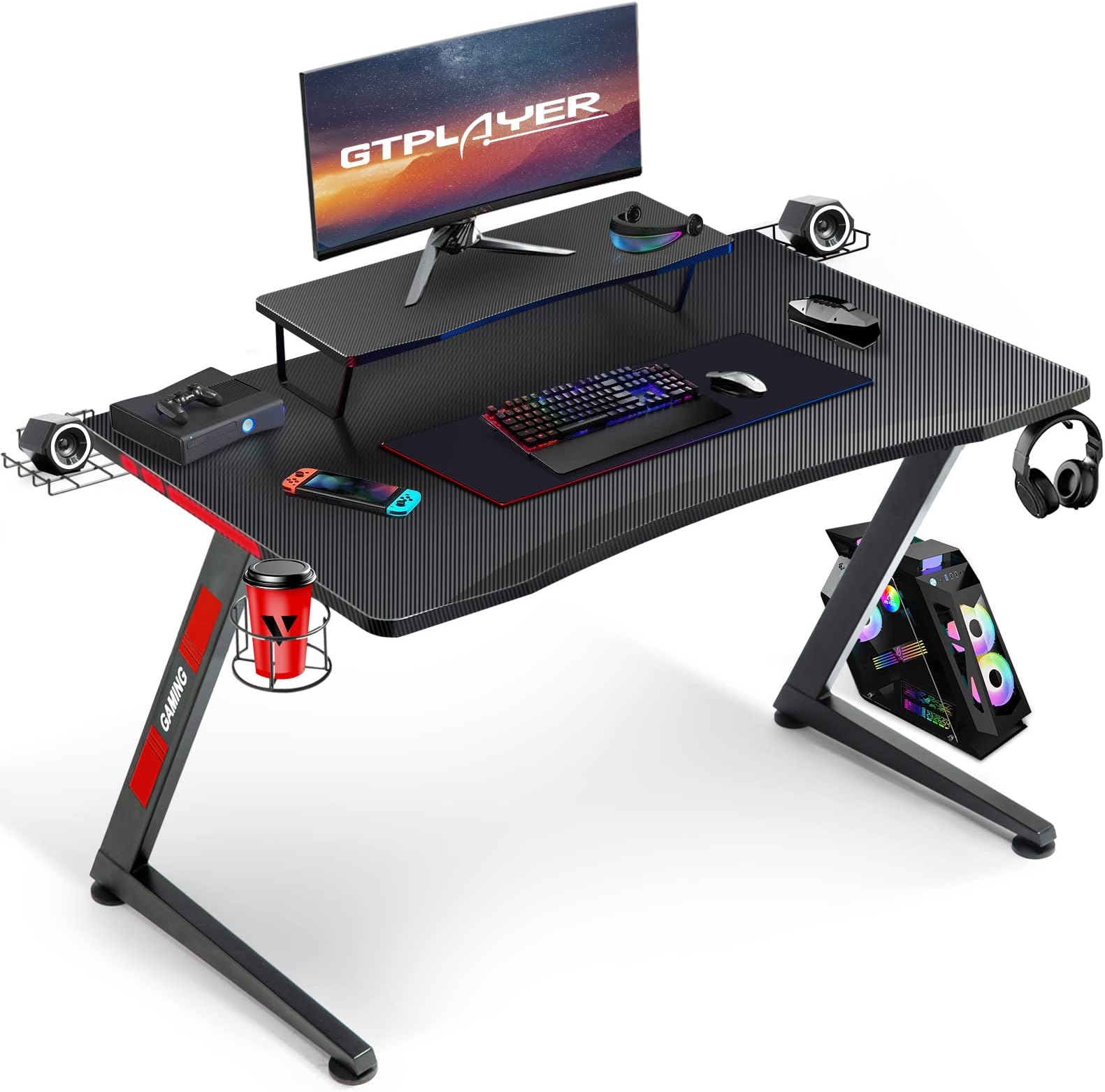 BEXEVUE Gaming Eckschreibtisch Steckdosenleiste – 150x120 cm L Förmigen ...