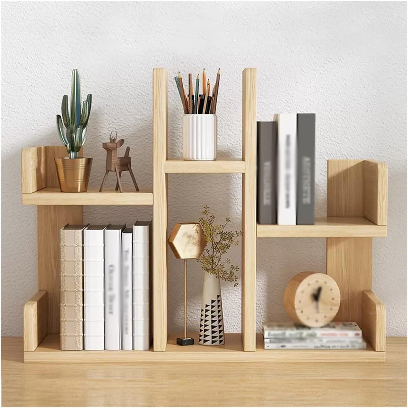 Amazon.com: EVSER Bookshelf for Bedroom Desktop Shelf Wood Desktop ...