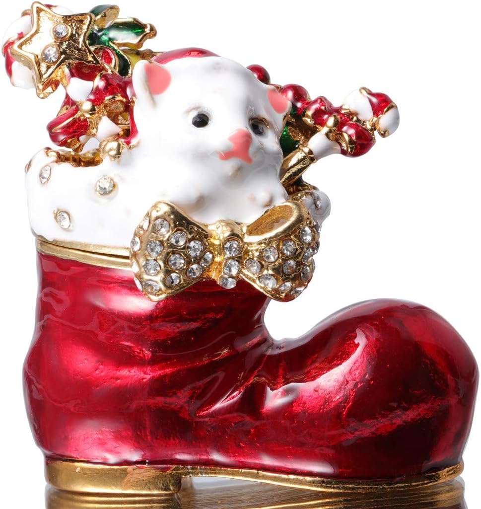 Amazon.com: Waltz&F Christmas gift boots Hand-Painted Trinket Box ...