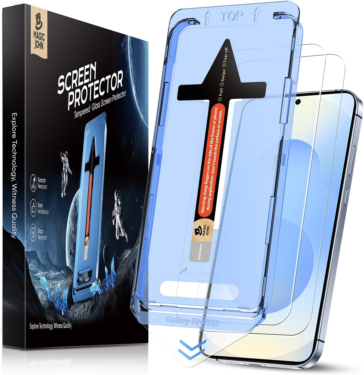 MAGIC JOHN 2 Pack for Samsung Galaxy S24/S25 Privacy Screen Protector ...