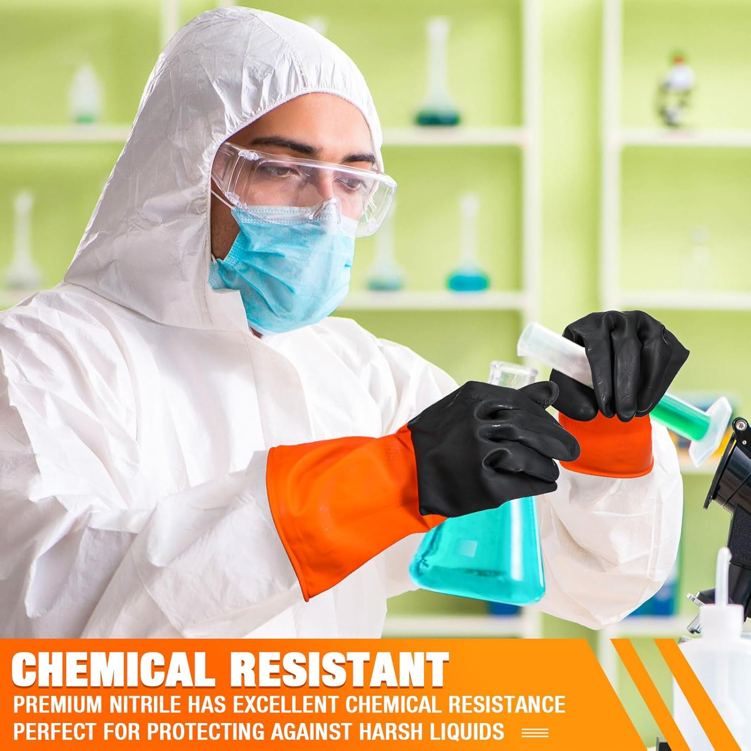 12 pares de guantes de látex industriales reutilizables resistentes a ...