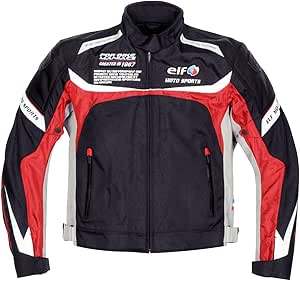 Amazon.co.jp: エルフ(ELF) バイクジャケット ウォータープルーフナイロンブルゾン レッド 4L EL-7222 : 車＆バイク