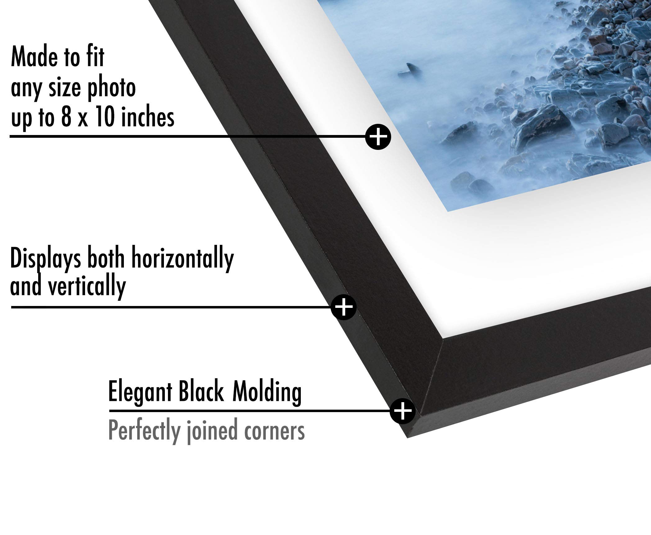 Americanflat 8x10 Floating Picture Frame in Black - Use as 8x10 Frame ...