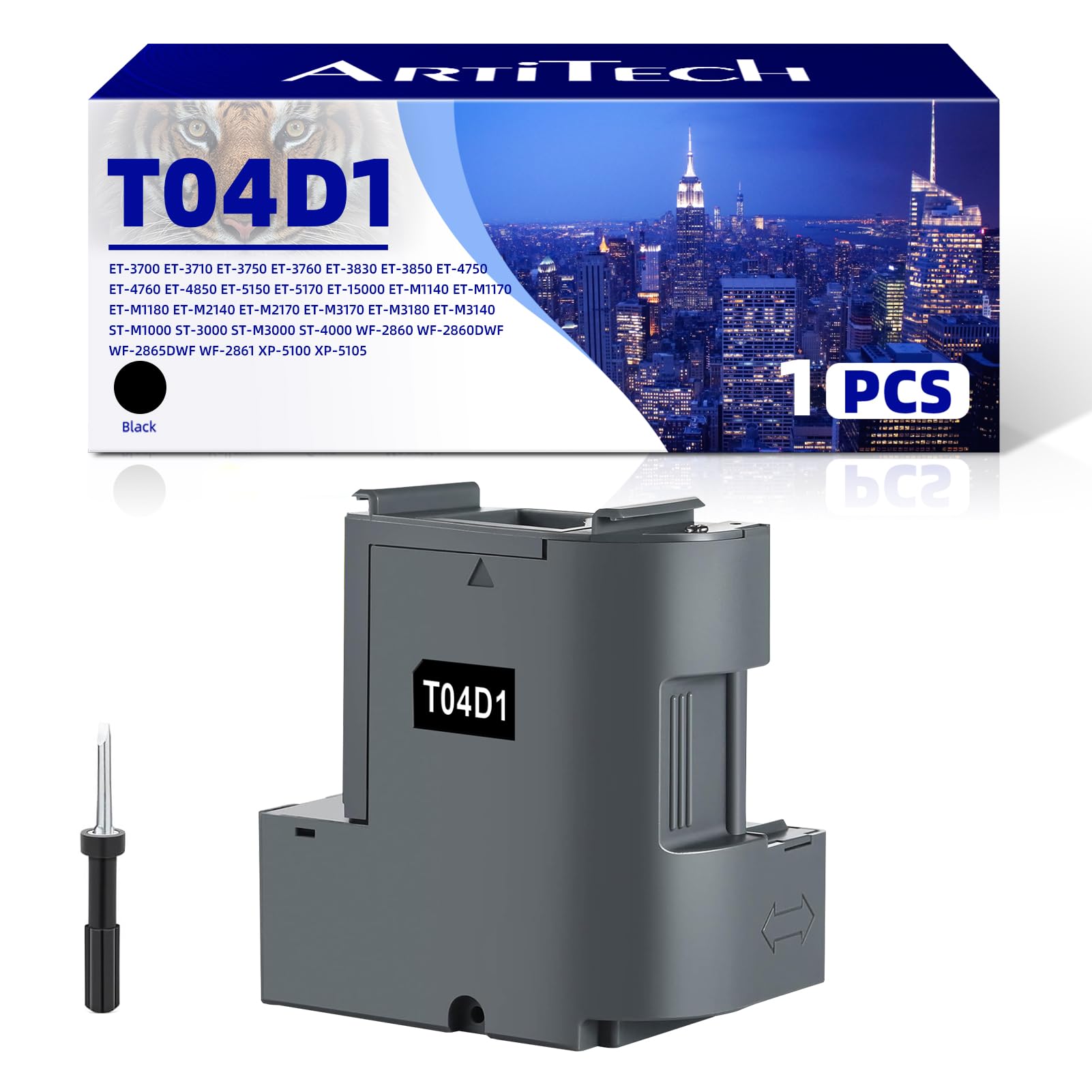 Amazon.com: ARTITECH T04D1 T04D100 Maintenance Box for EcoTank ET-3850 ...