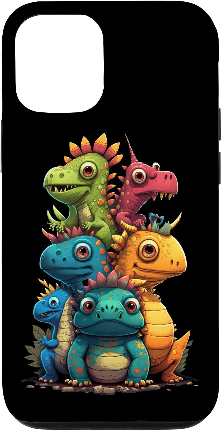 Amazon.com: iPhone 12/12 Pro Cute Prehistoric Dinosaurs Stacked Pyramid ...