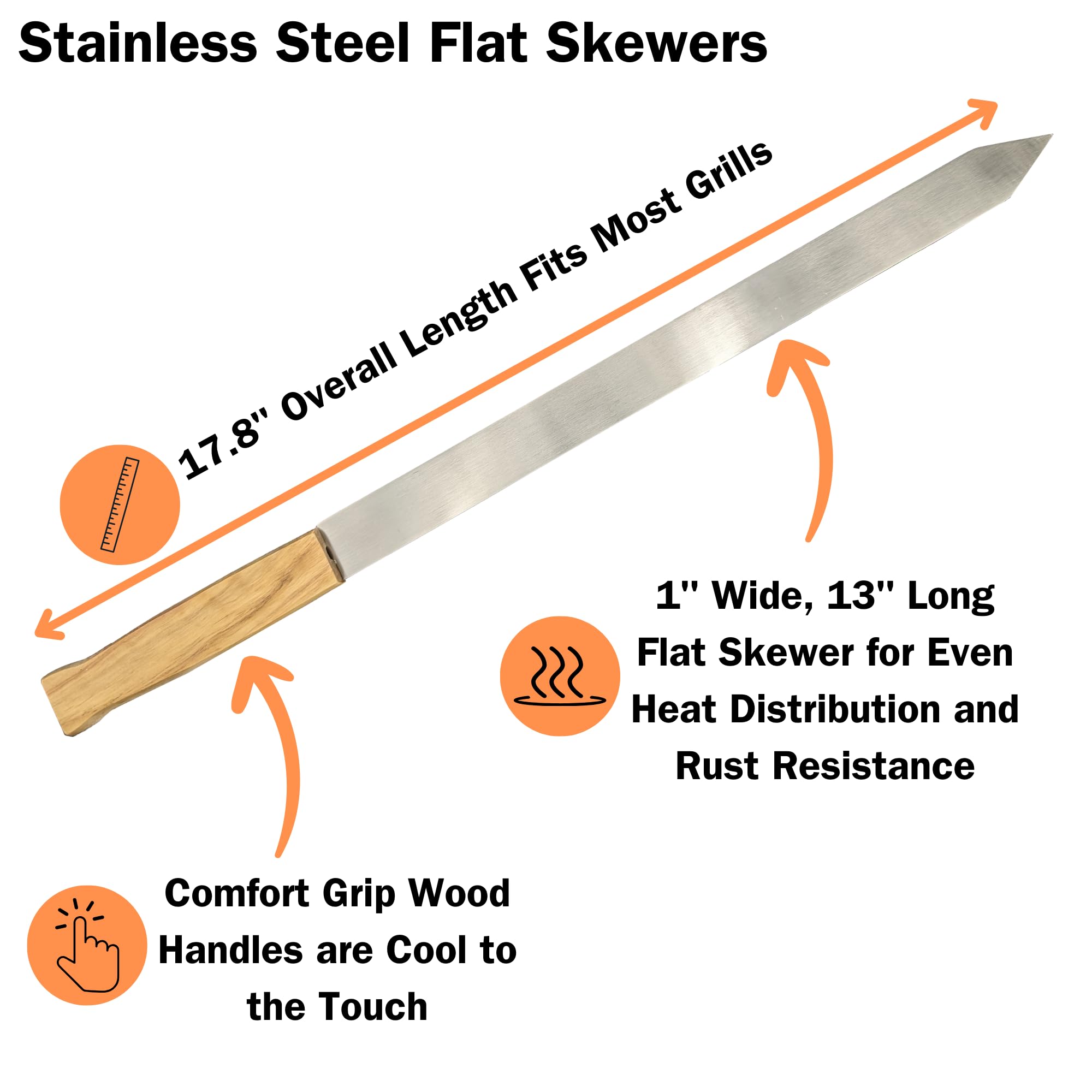 Snapklik.com : Stainless Steel Kebab Sword Grill Skewers, Holder Racks ...