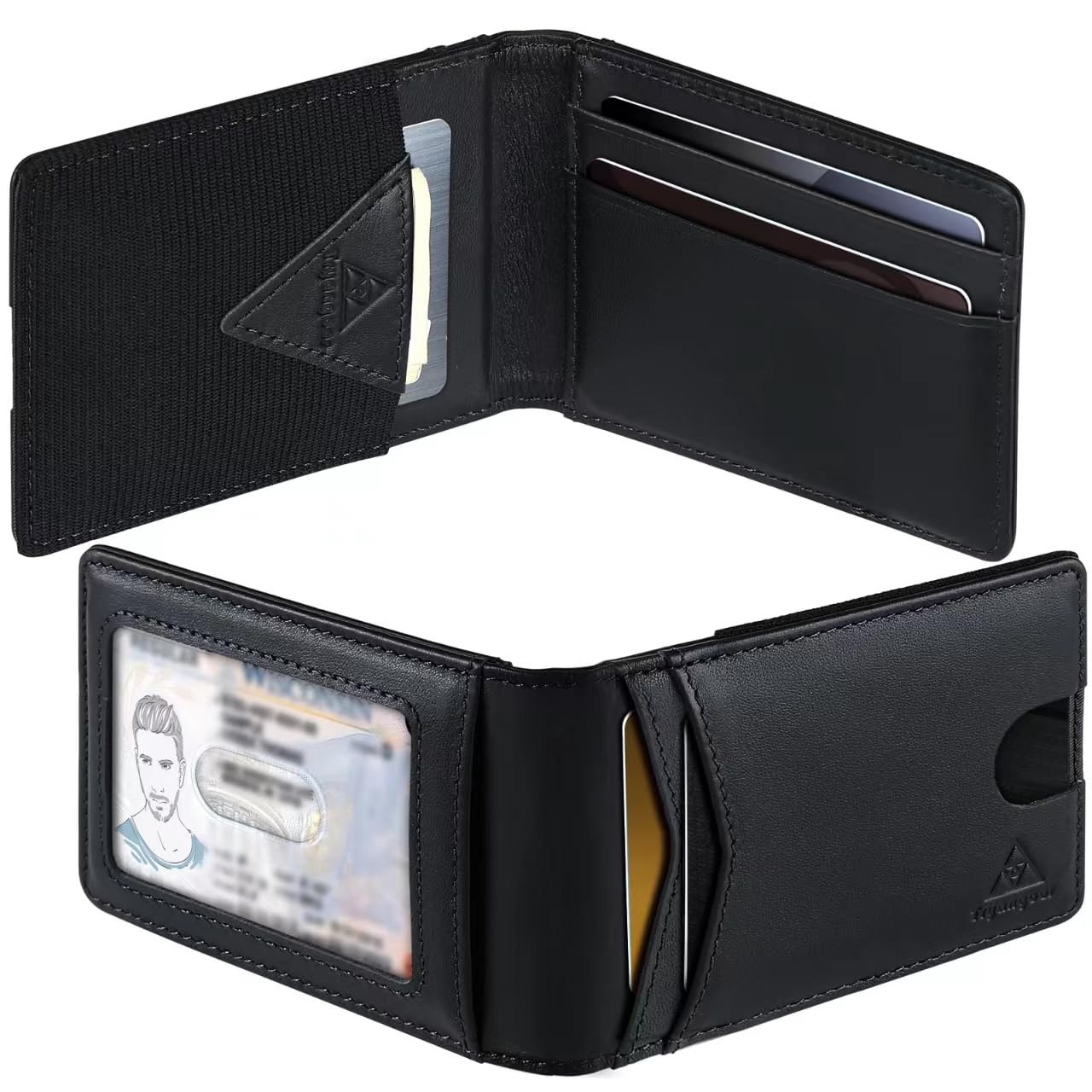 Minimalist Bifold Wallet for Men, Slim Mens Wallet with Magnetic ...