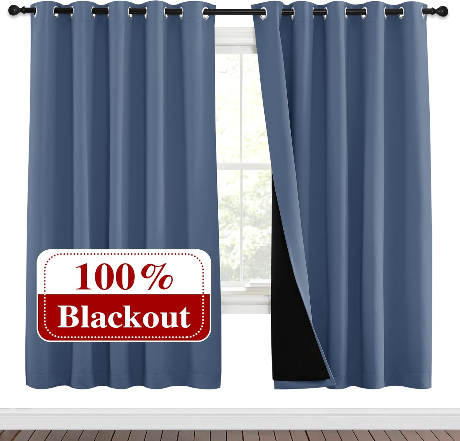 Amazon.com: NICETOWN Full Shade Curtain Panels 72 inches Long, Pair of ...