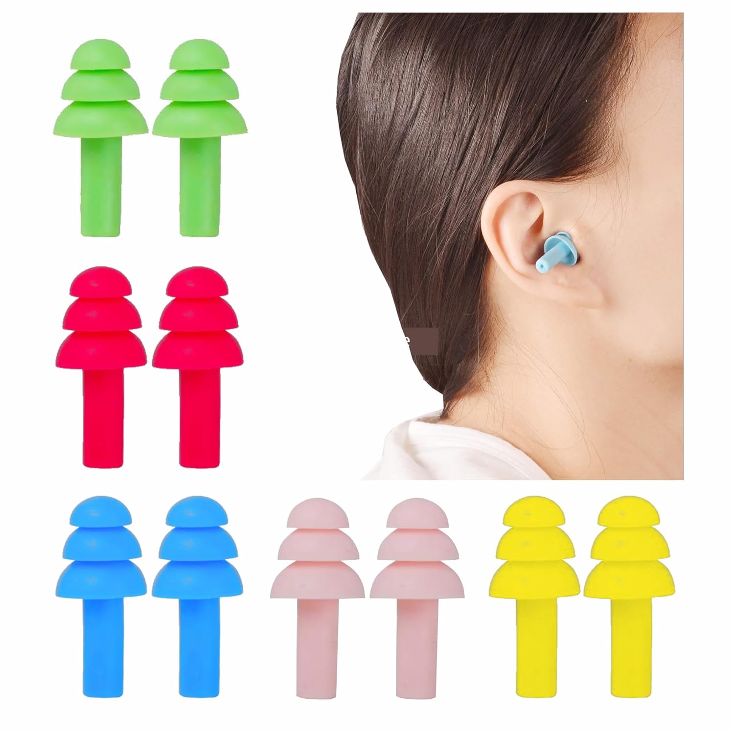 Buy iBuddy Silicone Ear Plugs For Noise Cancellation - Earplugs For ...