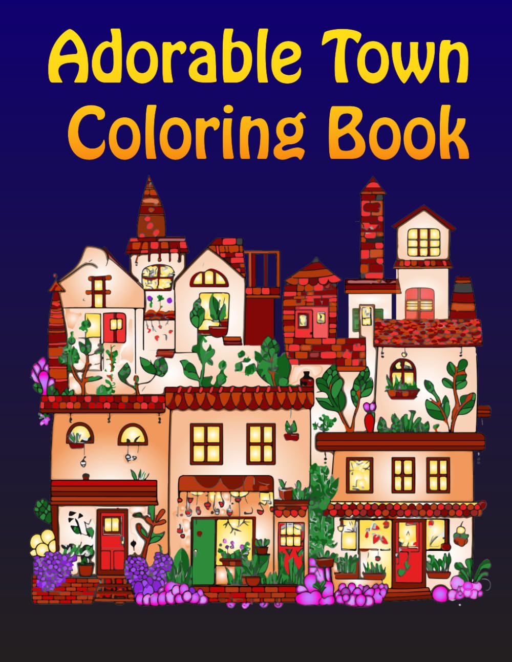 Amazon.com: Adorable Town Coloring Book: A Trip Through Cute Miniature ...