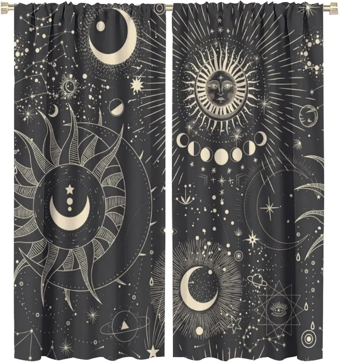 Amazon.com: NC Fantasy Sun and Moon Curtains Nature Landscape Sunset ...