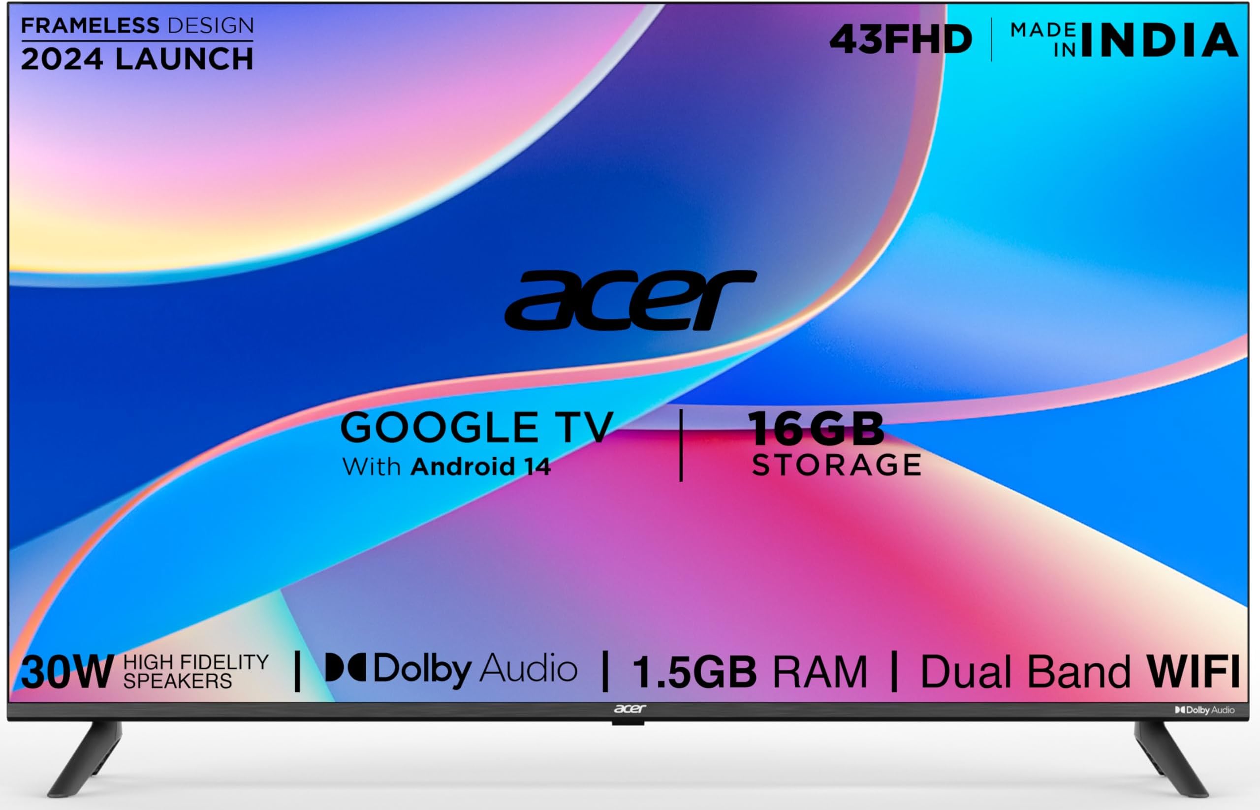 acer 109 cm (43 inches) I Pro Series Full HD Smart LED Google TV with ...