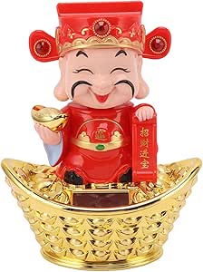Amazon.com: MUNEFE Solar Powered Noddin d of Wealth, Chinese Forte ...