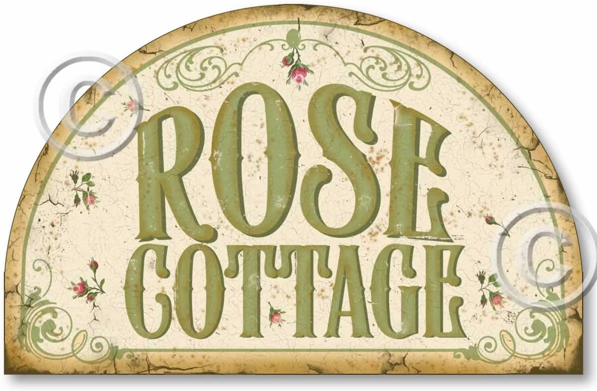 Amazon.com: Item 94 Vintage Shabby Chic Style Rose Cottage Sign : Home ...