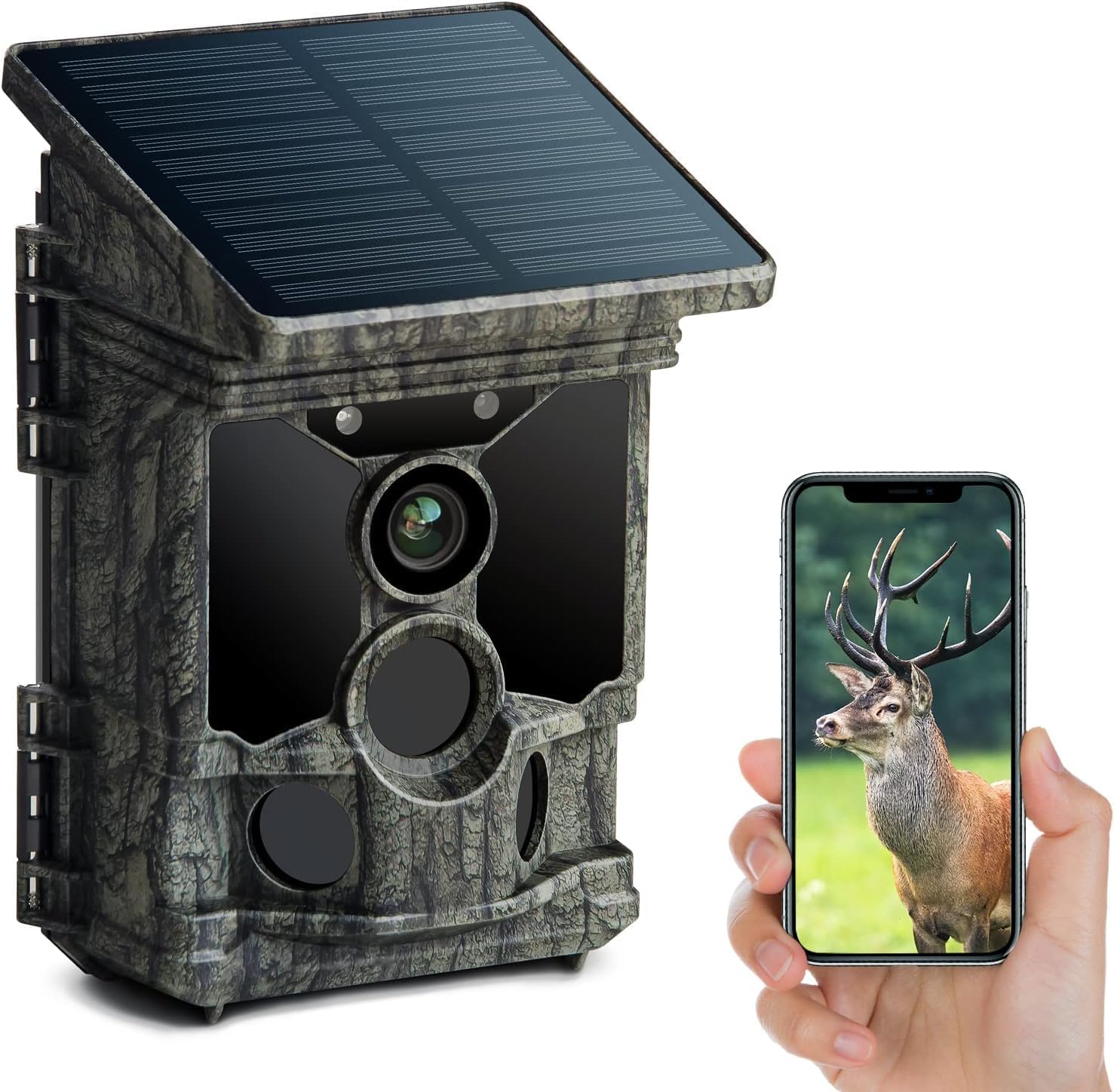VOOPEAK Solar Trail Cameras 46MP 4K UHD 30FPS, Bluetooth WiFi Trail ...