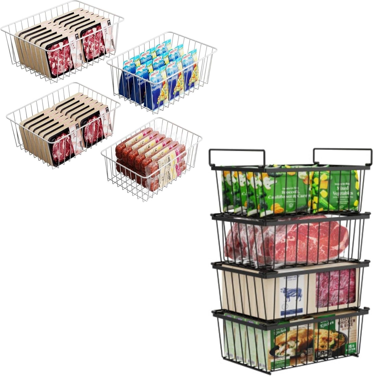 Amazon.com: iSPECLE Freezer Organizer Bins - 4 Pack Upright Freezer ...