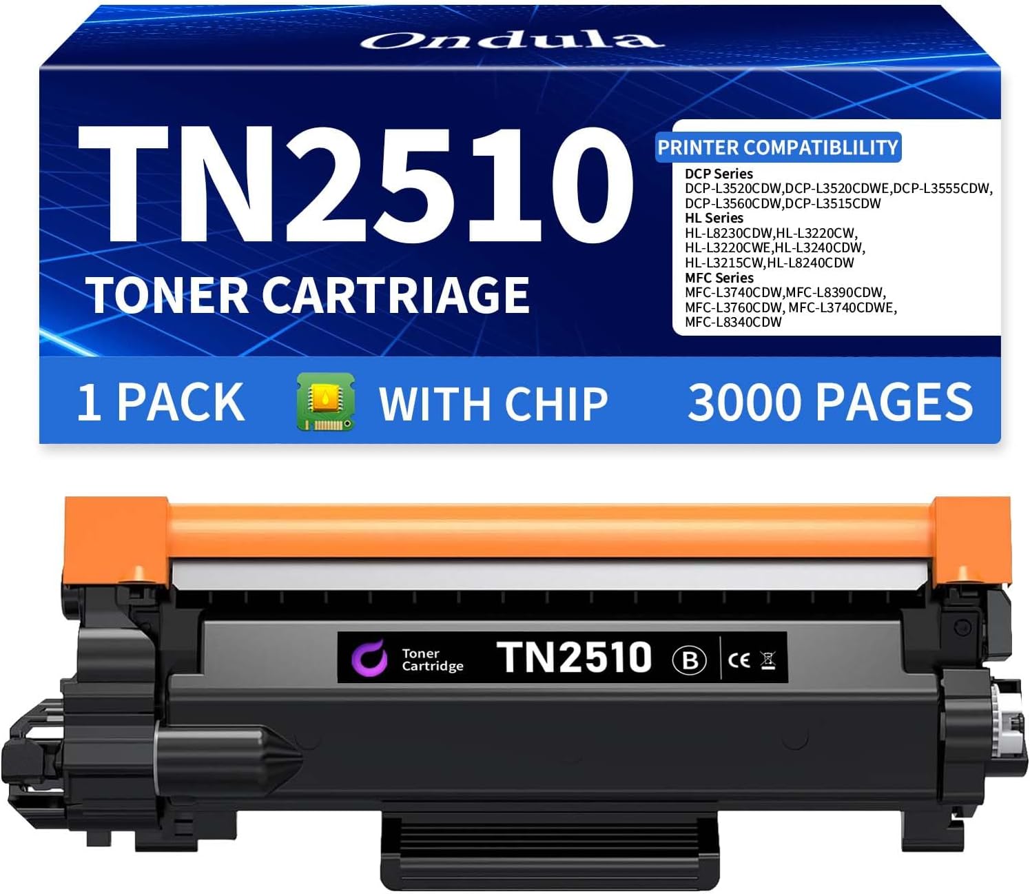 Ondula TN2510 Toner Cartridge Compatible for Brother TN2510 TN-2510 for ...