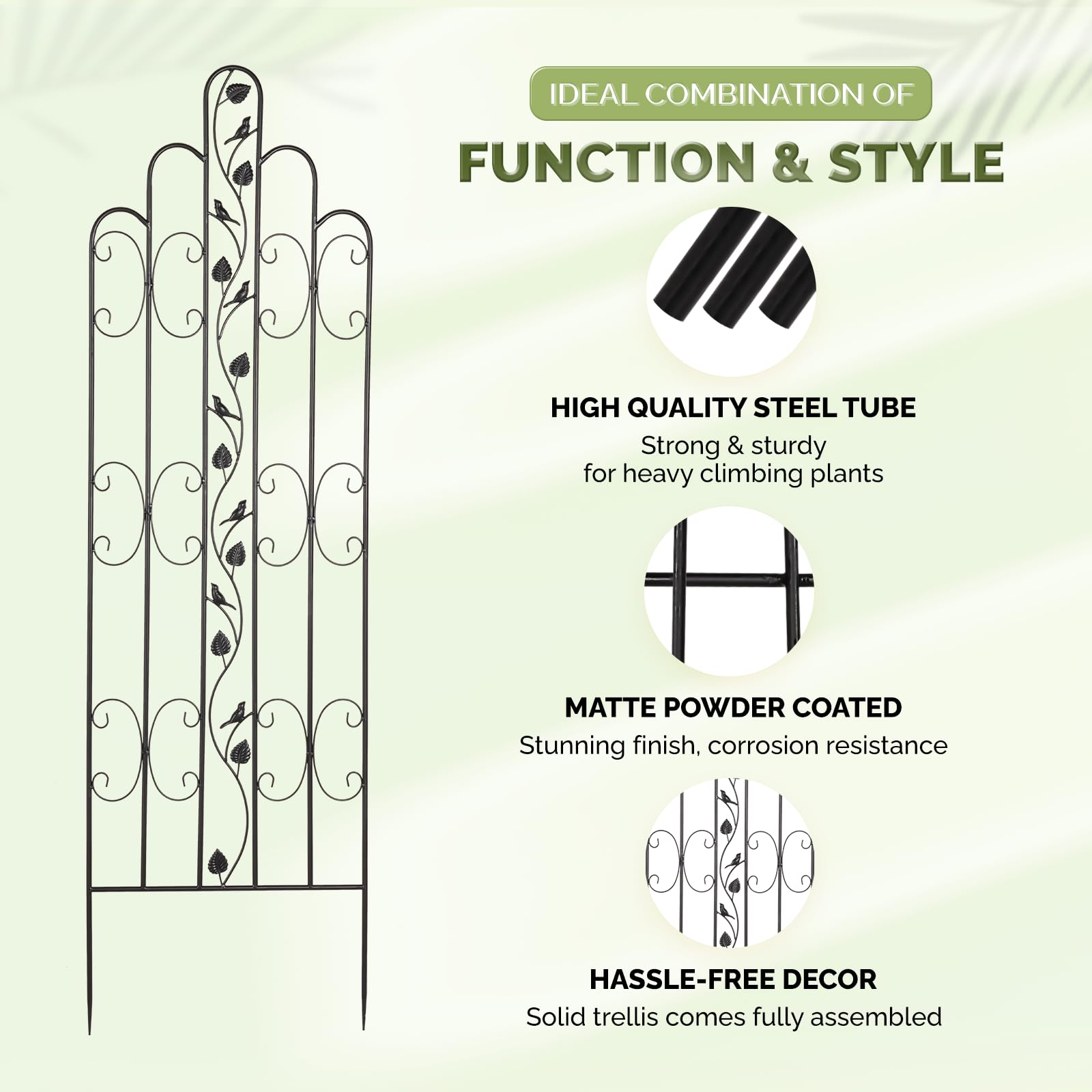 Snapklik.com : Idzo 71 In. Decorative Metal Trellis For Climbing Plants ...