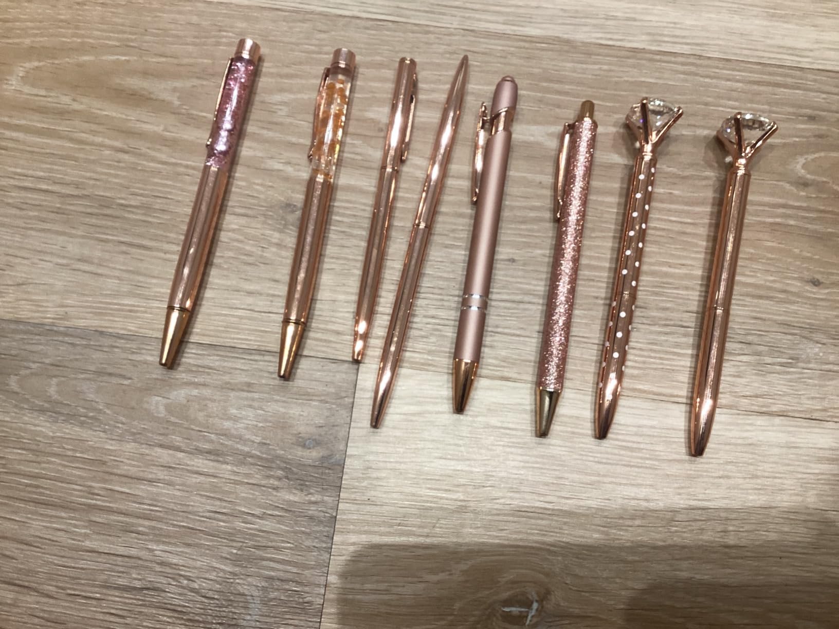 8pcs Diamond Pen Rose Gold Pen Crystal Ballpoint Pens Bling Metal ...