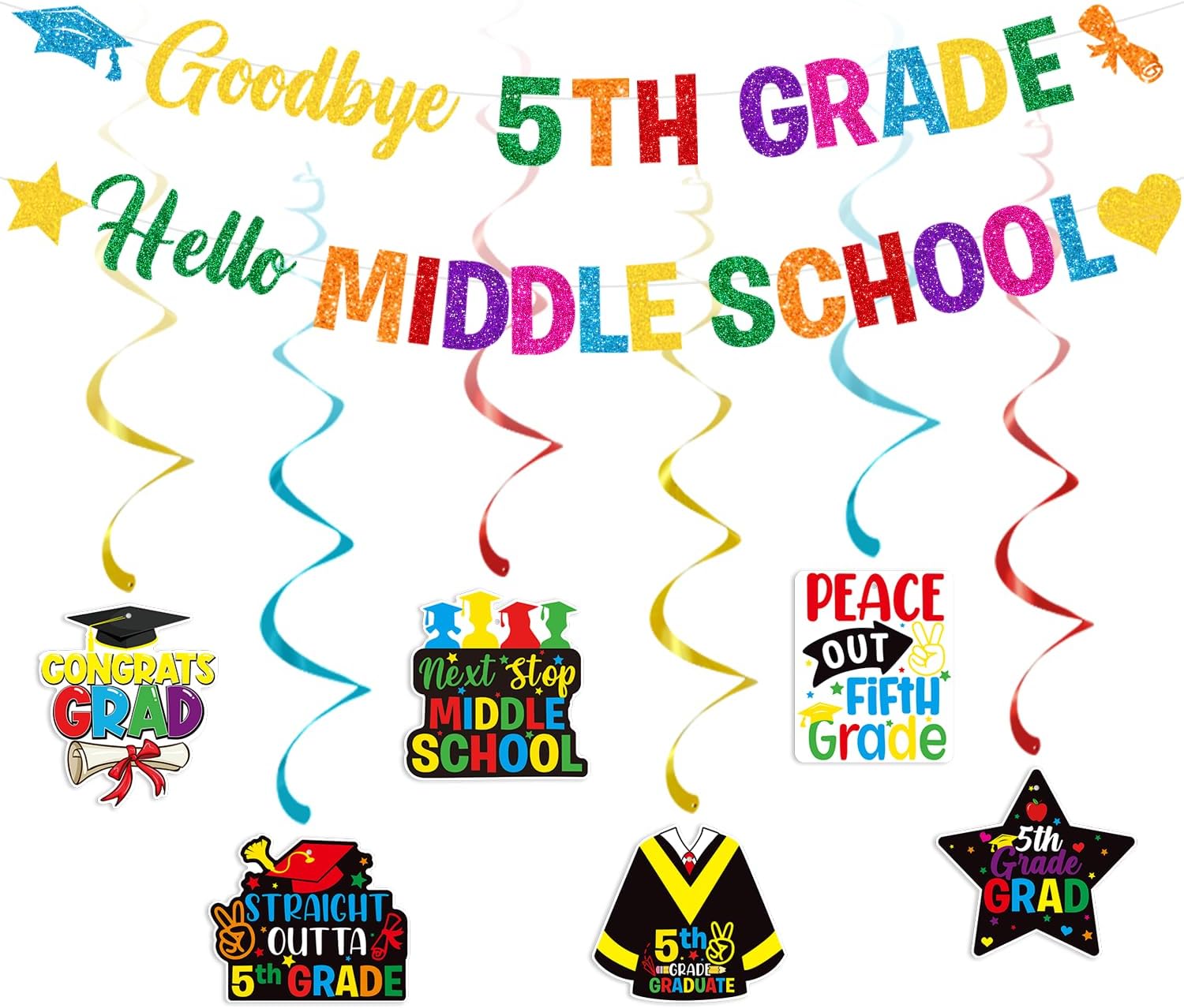 Amazon.com: 5TH Grade Graduation Decorations 2025, Bye Bye 5TH Grade ...